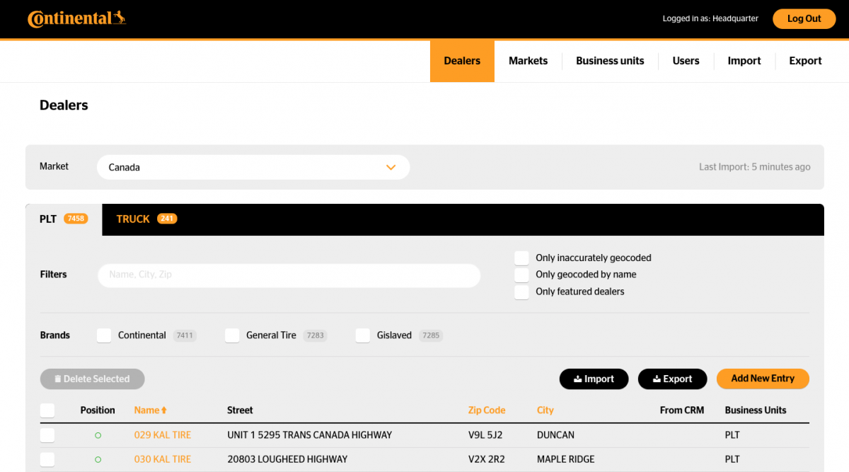 Continental bringt neue Features in die Händlersuche